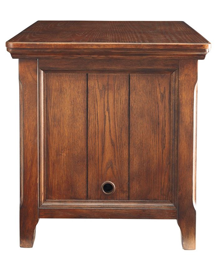 Signature Design By Ashley Woodboro Vintage-Like Media End Table - Macy's