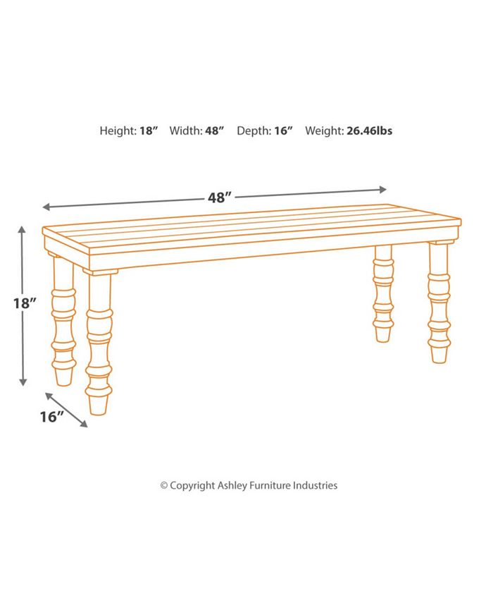 Signature Design By Ashley Dannerville Vintage-Like Accent Bench - Macy's