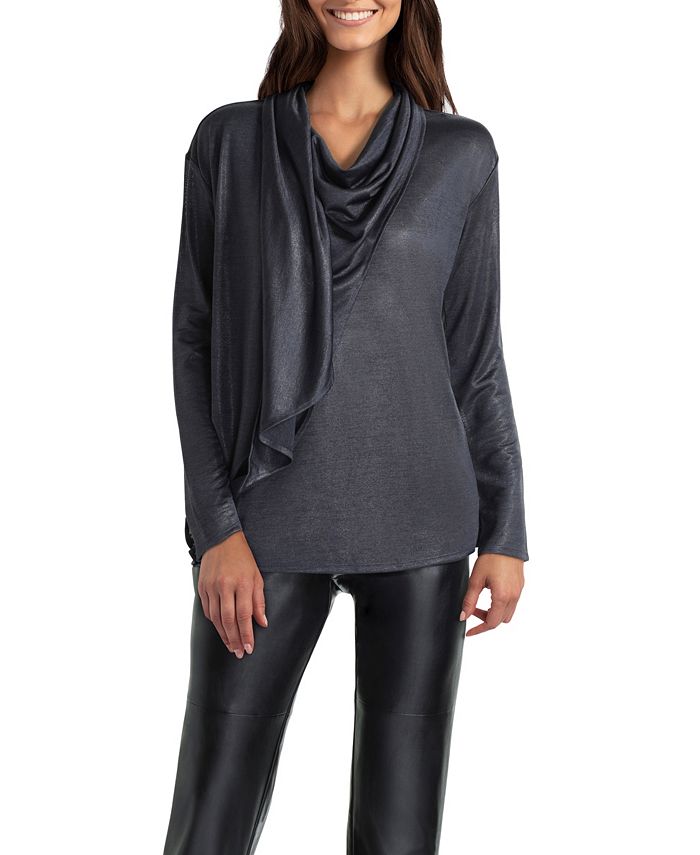 H Halston Women's Draped Wrap Top & Reviews - Tops - Women - Macy's