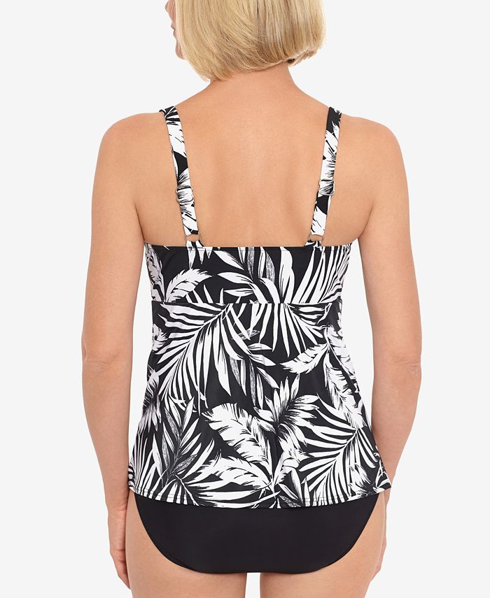 Swim Solutions Triple Tier Tummy Control Fauxkini One Piece Swimsuit
