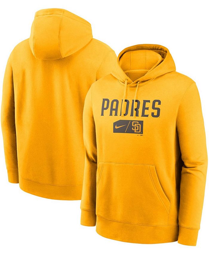 Nike Men's Gold San Diego Padres Team Lettering Club Pullover Hoodie ...