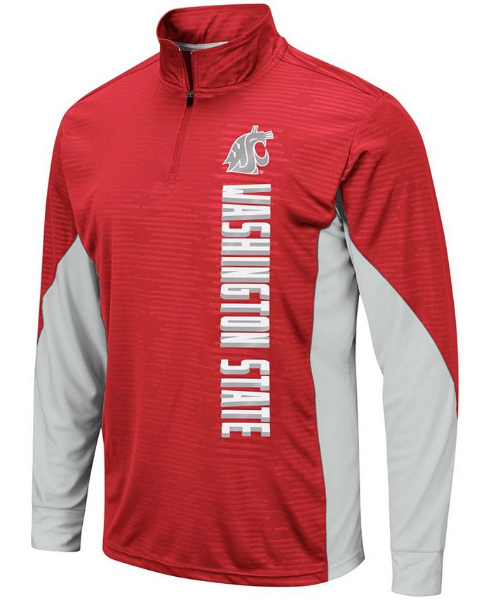 Colosseum Men's Crimson Washington State Cougars Bart Windshirt Quarter-Zip Pullover Jacket - Macy's