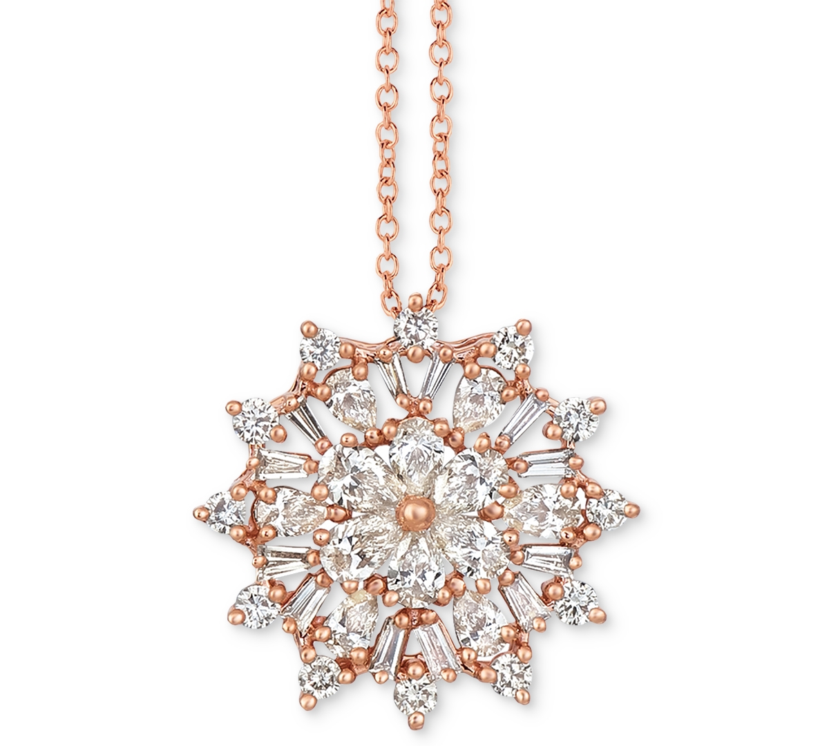 Click here for Le Vian Nude Diamond Snowflake Cluster 18 Pendant... prices
