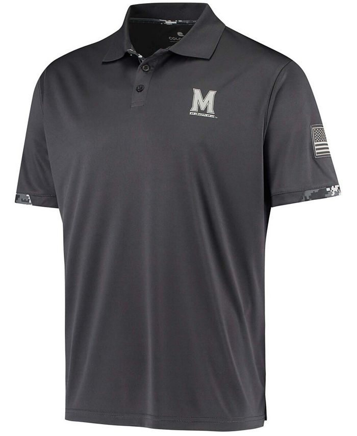 Colosseum Men's Charcoal Maryland Terrapins OHT Military-Inspired Appreciation Digital Camo Polo ...