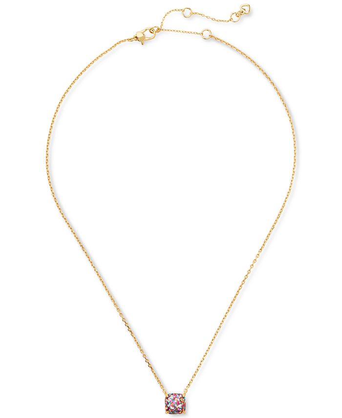 kate spade new york Gold-Tone Square Glitter Stone Mini Pendant ...