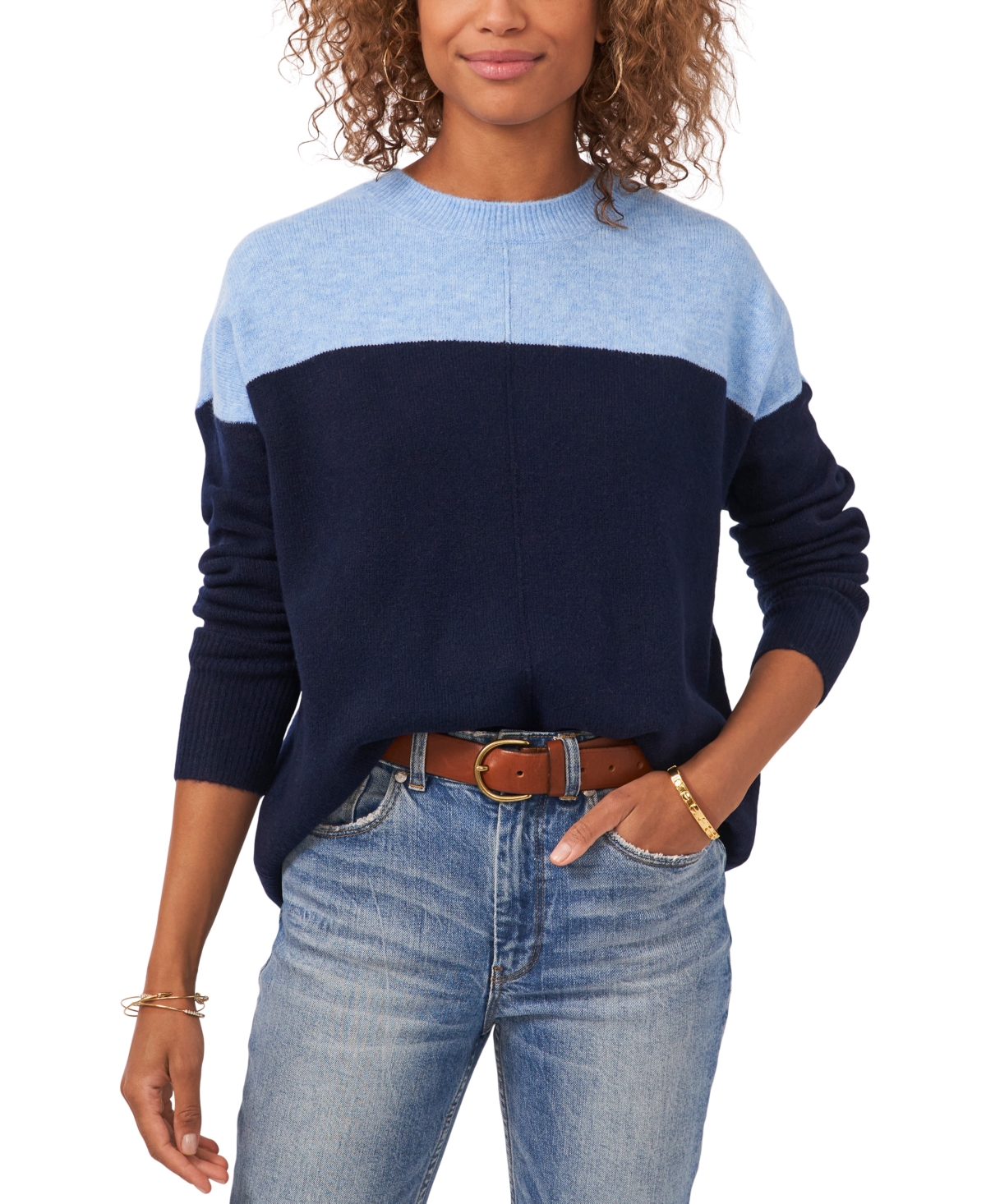 Click here for Vince Camuto Cozy Extended Shoulder Color Blocked... prices