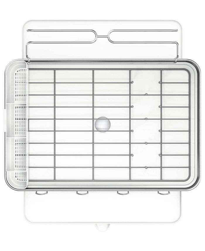 simplehuman Kitchen Dish Drying Rack with Swivel Spout, Fingerprint ...