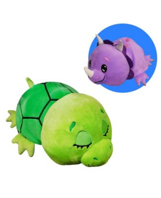 Lullabrites FlipaZoo Plush Sleepy Turtle Flips to Awake Triceratops ...