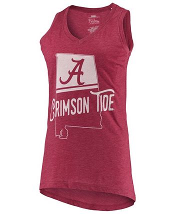 Pressbox Women's Crimson Alabama Crimson Tide Ferris Melange V-Neck ...