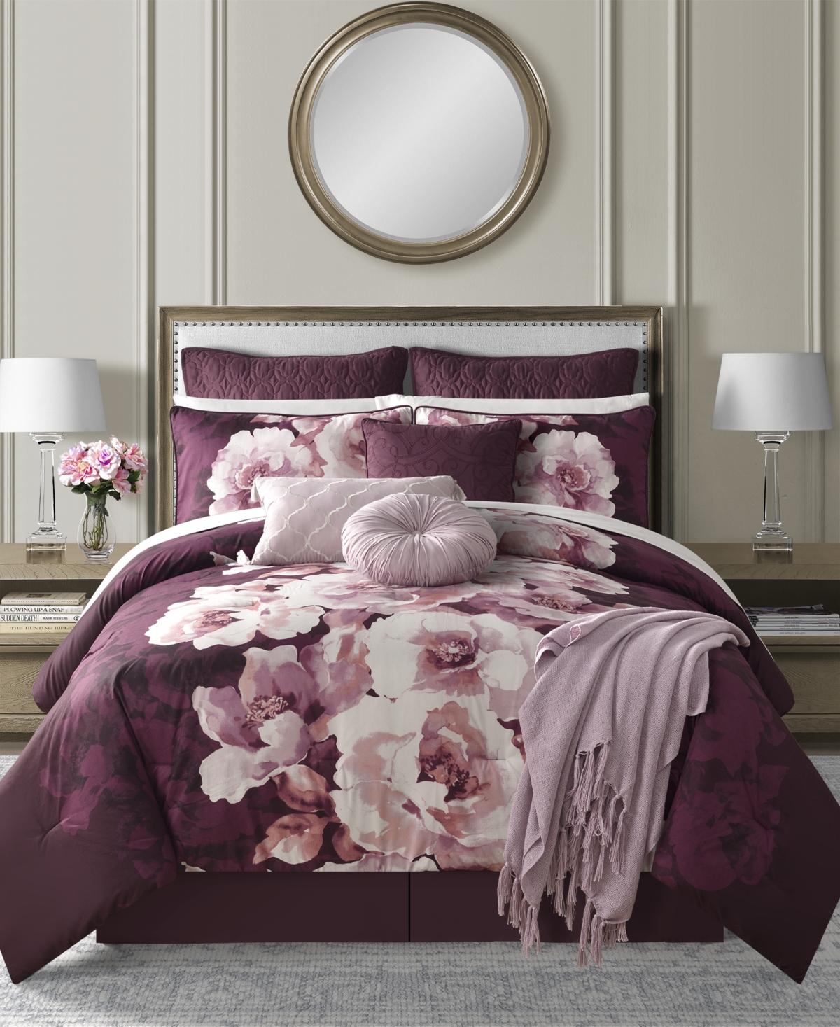 Click here for Sunham Liana 14-Pc. Comforter Set  King - Purple prices