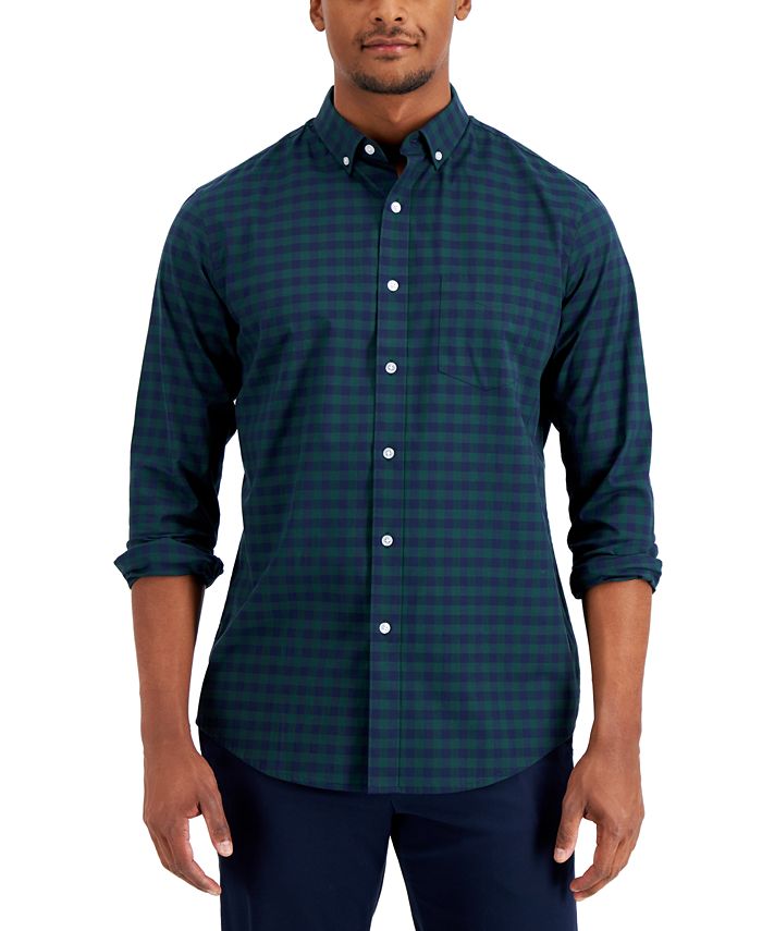 Club Room Mens Slim Fit Stretch Check Poplin Shirt Created For Macys