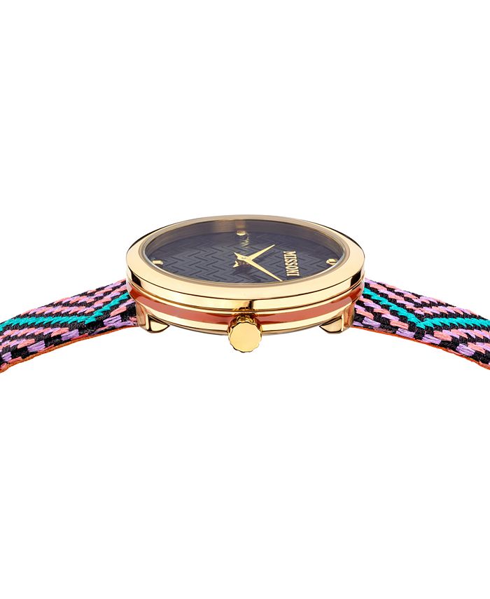 Missoni Women's Swiss M1 Interchangeable Jacquard Silk Fabric & Leather ...