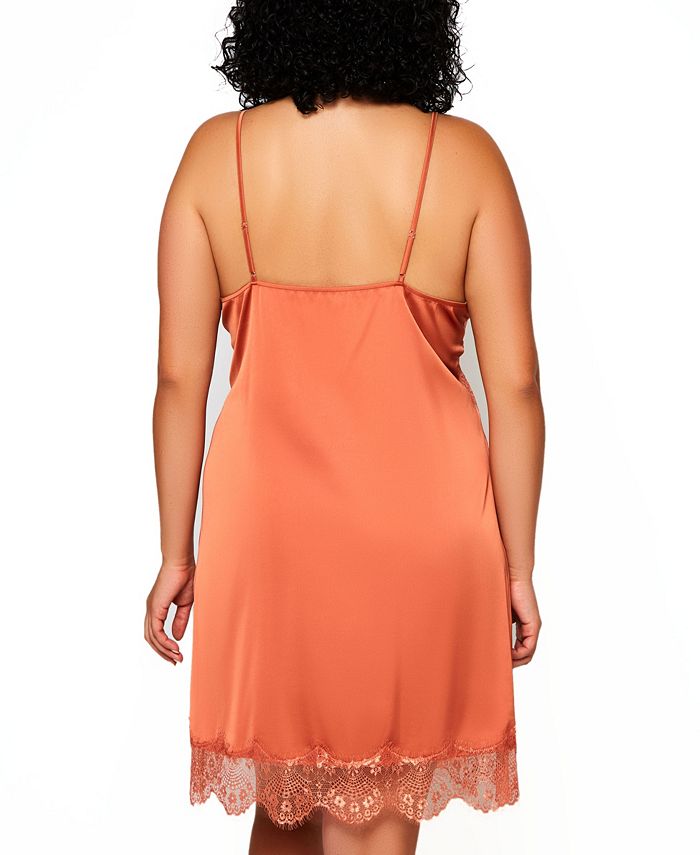 iCollection Constance Ultra Soft Plus Size Stretch Satin Cami and Short ...