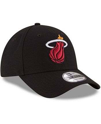 New Era Men's Black Miami Heat Official Team Color 9FORTY Adjustable ...