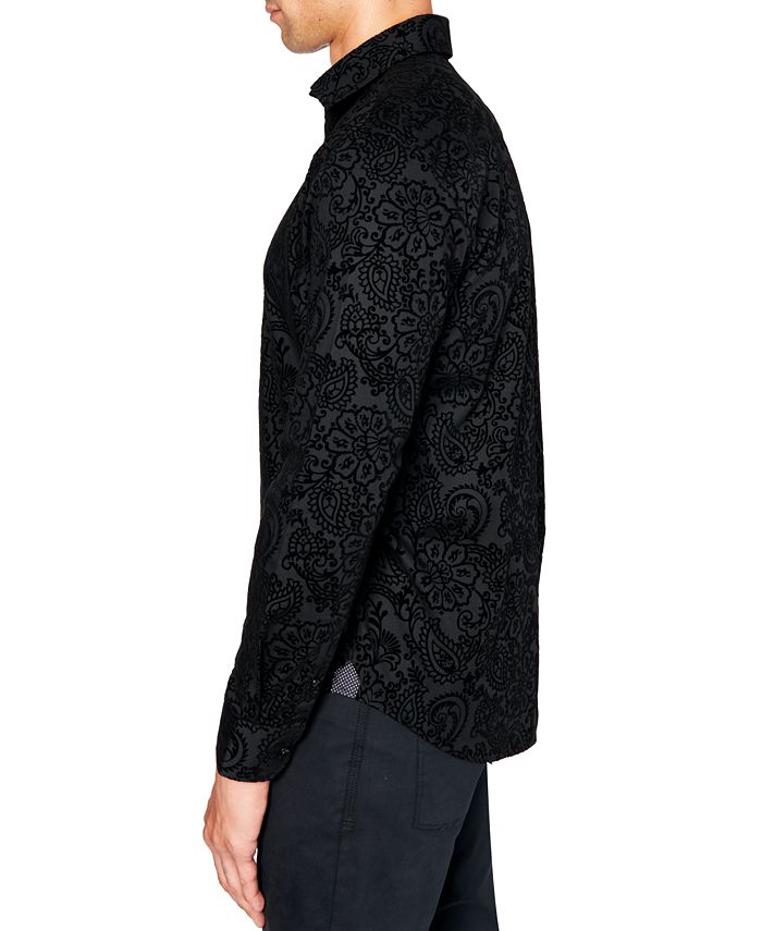 Tallia Men's Slim-Fit Flocked Shirt - Macy's