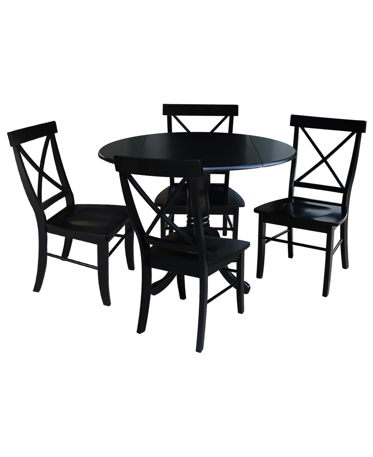 Click here for 42 Dual Drop Leaf Table with 4 Cross Back Dining C... prices