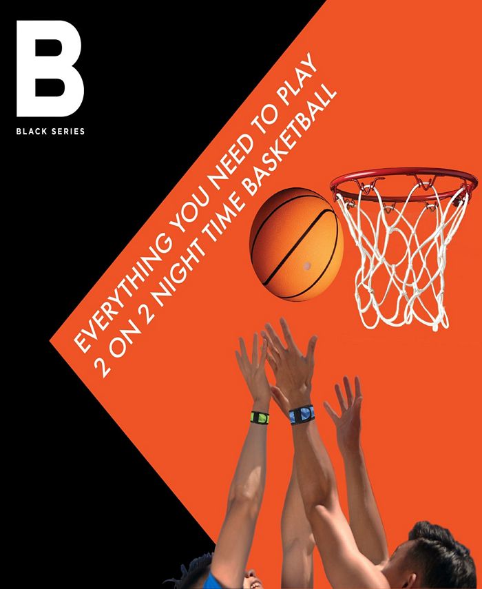 Black Series Night Glow Basketball Set, LED Light-Up Ball Net and ...