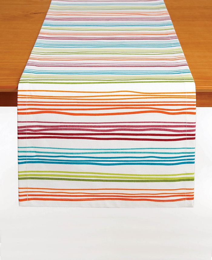 Tableau Rainbow Stripe Table Runner, 72" x 14" - Macy's
