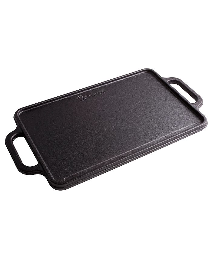 Victoria Rectangular 13" Cast Iron, Reversible Griddle Grill - Macy's