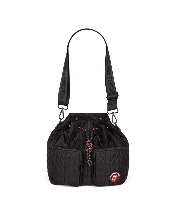 Rolling Stones Iconic Collection Quilted Drawstring Bucket Bag ...