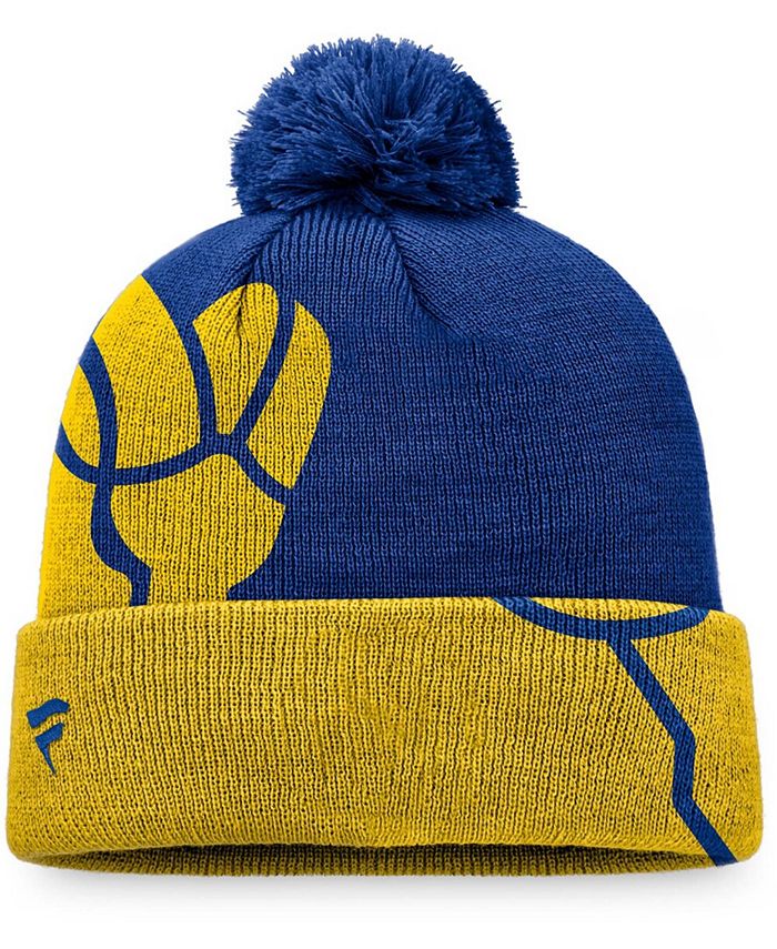 Fanatics Men's Royal, Gold Los Angeles Rams Block Party Cuffed Knit Hat ...