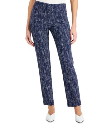 JM Collection Printed Straight-Leg Pants, Created for Macy's - Macy's