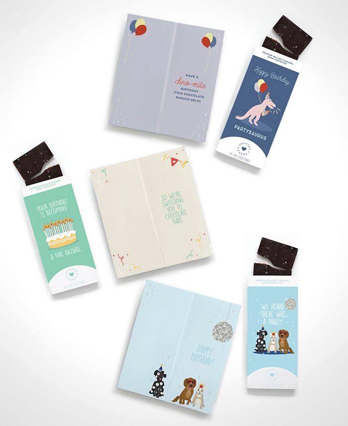 Sweeter Cards 3-Pack Gift Bundle of Chocolate Happy Birthday Greeting ...