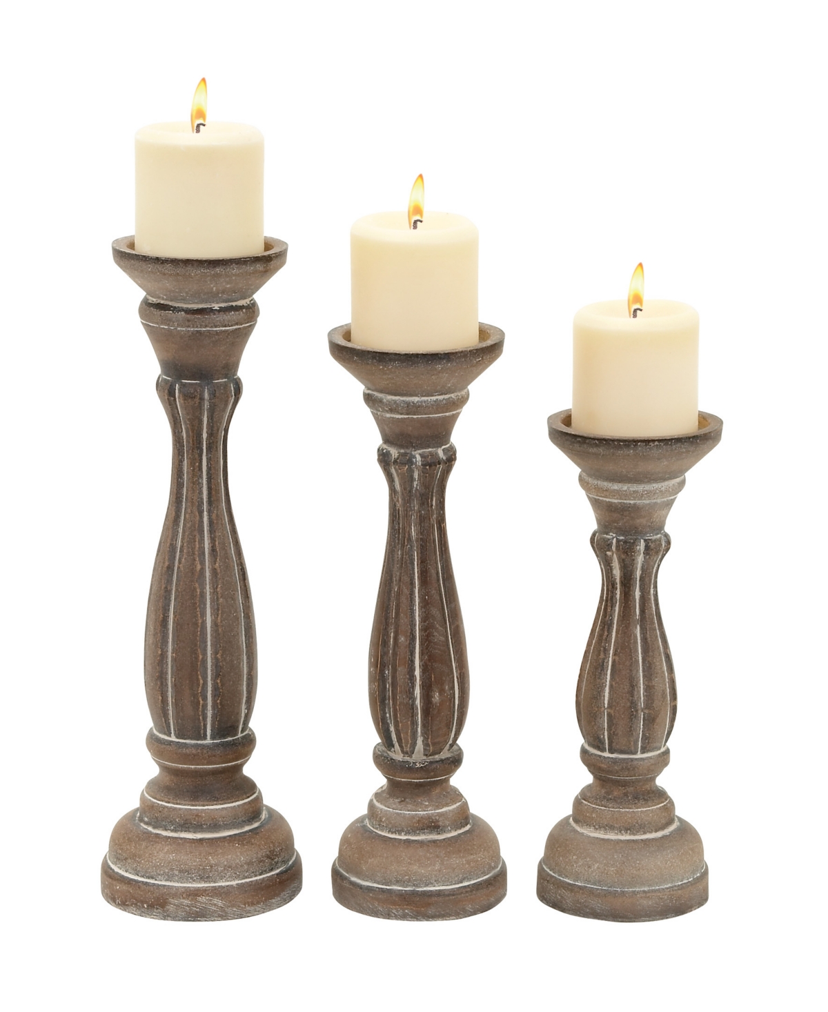 Click here for Traditional Candle Holders  Set of 3 - Brown prices