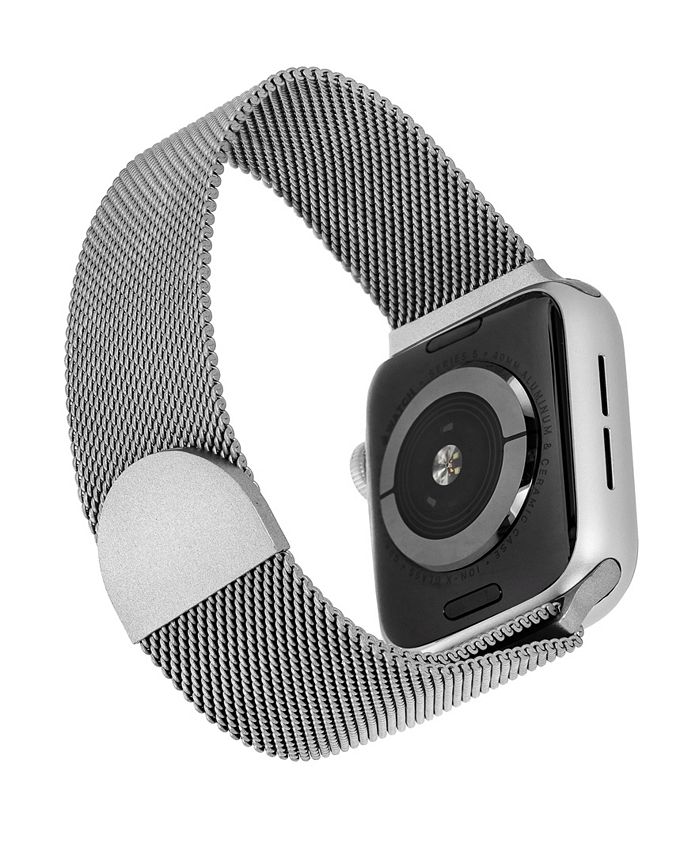 WITHit Silver-Tone Stainless Steel Mesh Band Compatible with 38/40/41mm ...