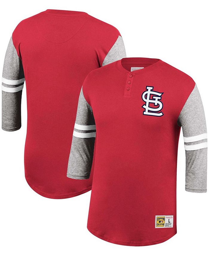 Mitchell & Ness Men's Red St. Louis Cardinals 3,4-Sleeve Henley T-shirt ...