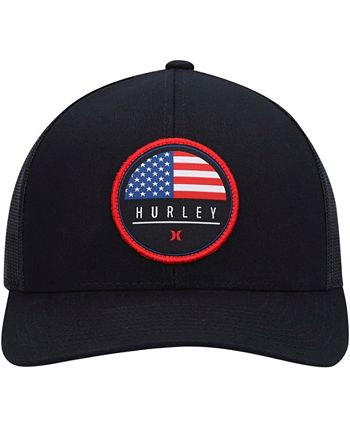 Hurley Men's Black Staple Destination United States Trucker Snapback ...