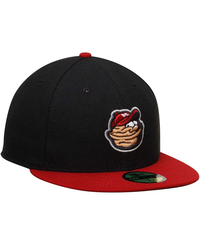 New Era Men's Black, Red Modesto Nuts Authentic 59FIFTY Fitted Hat - Macy's