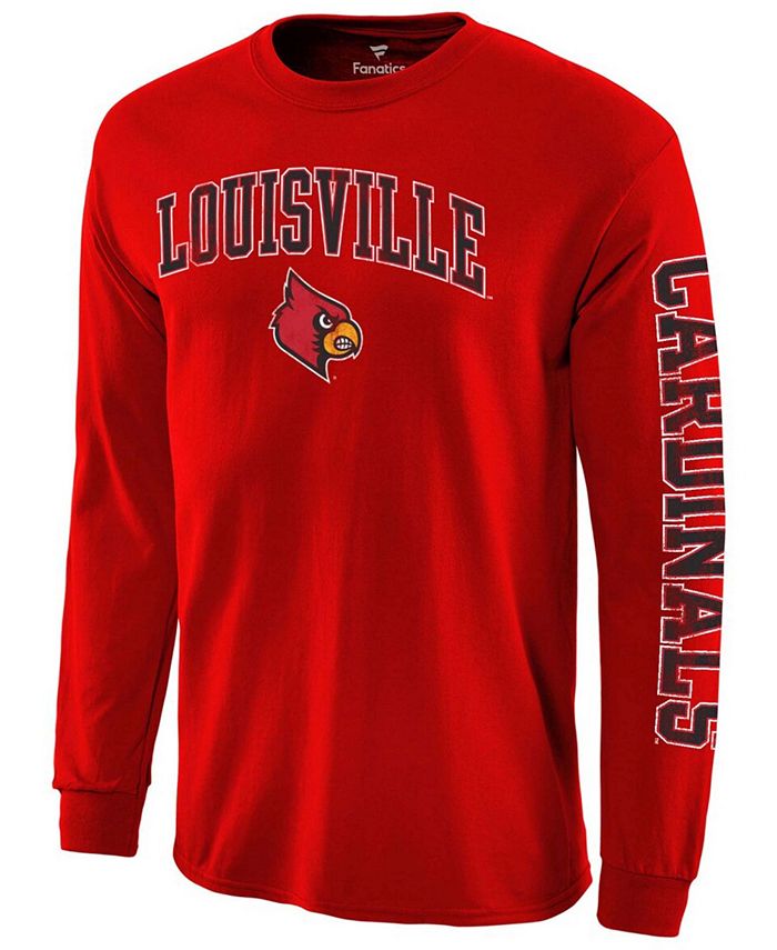Fanatics Men's Red Louisville Cardinals Distressed Arch Over Logo Long ...