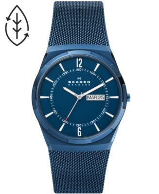 Skagen Men's Melbye Blue Stainless Steel Mesh Watch, 40mm - Macy's