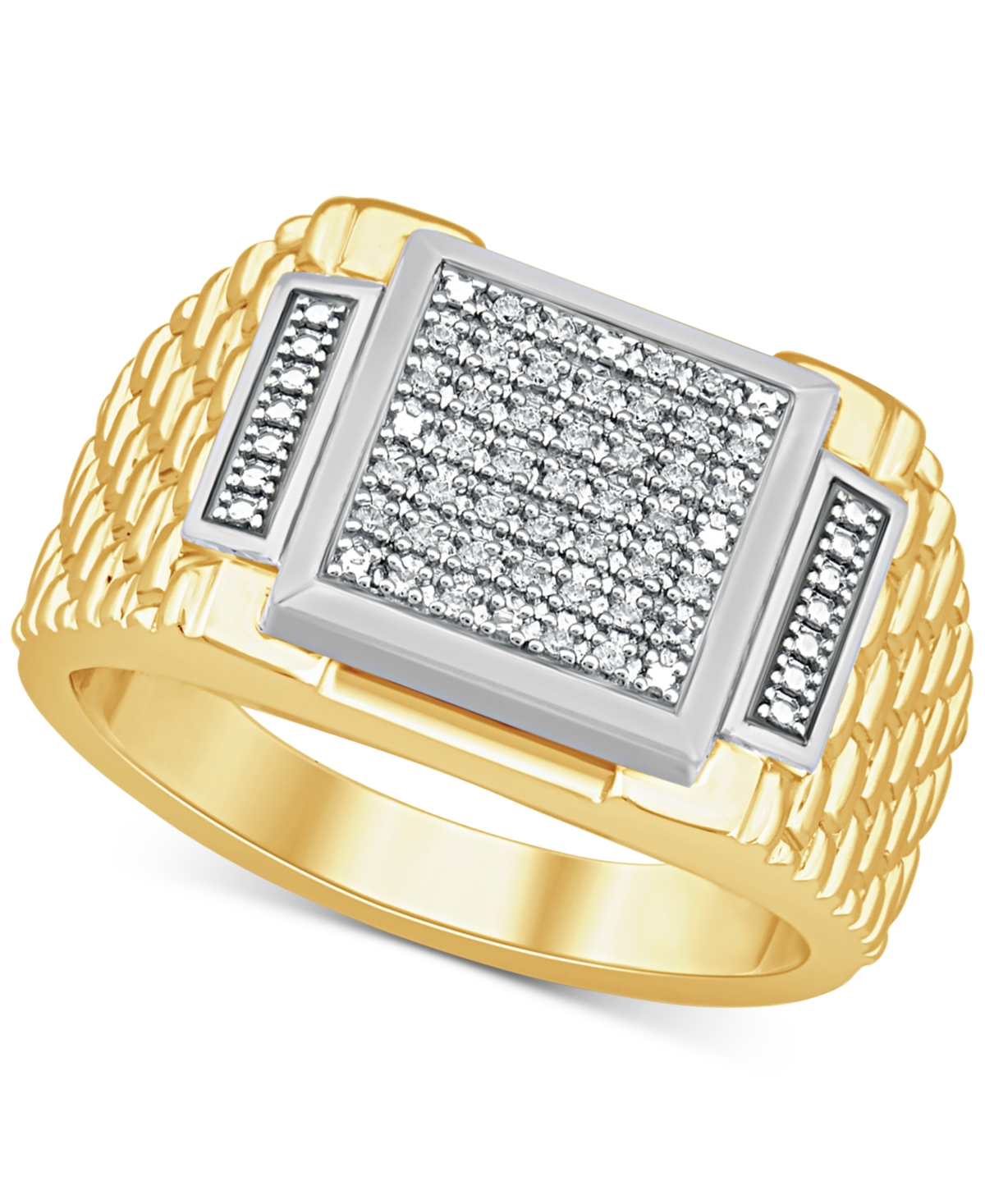 Click here for Mens Diamond Cluster Ring (1/10 ct. t.w.) in Sterl... prices