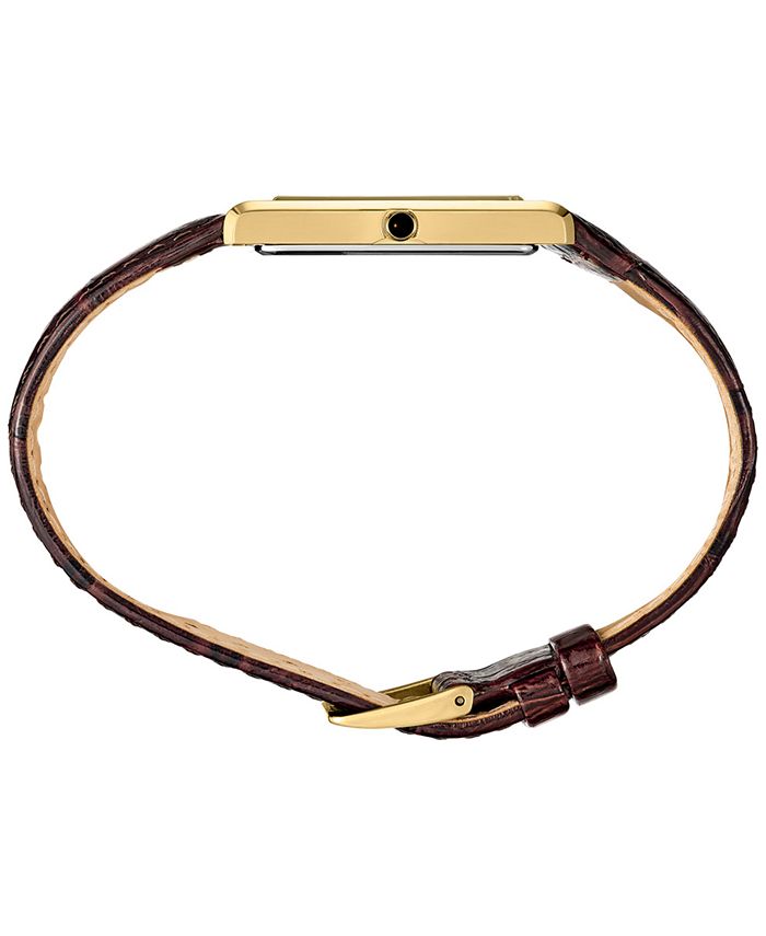 Seiko Men's Essentials Brown Leather Strap Watch 29mm - Macy's