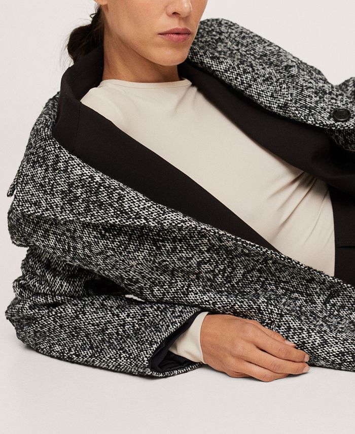 MANGO Women's Flecked Wool-Blend Coat - Macy's