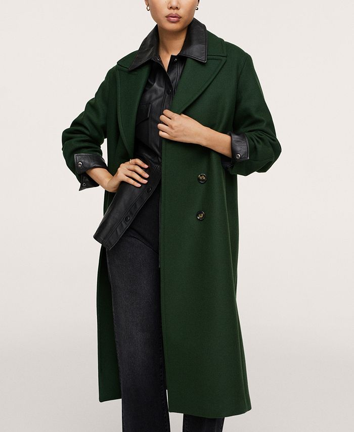 MANGO Women's Double-Breasted Coat - Macy's