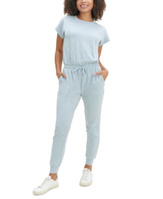Splendid Short-Sleeve Smocked-Waist Jumpsuit - Macy's