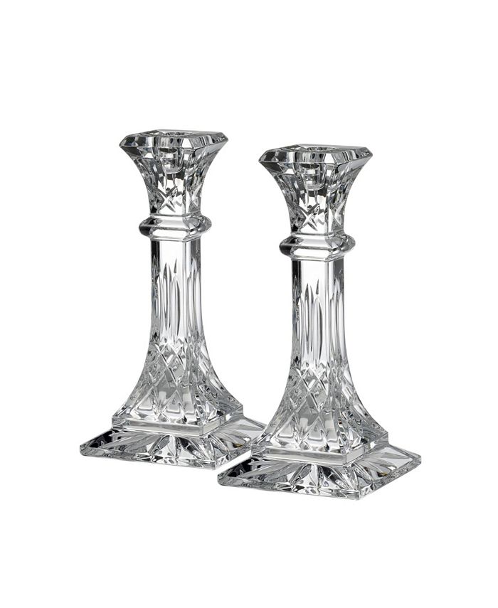Waterford Lismore 8" Candlestick, Set of 2 - Macy's