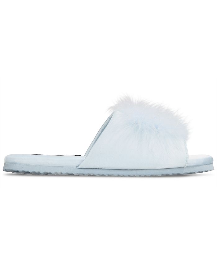 INC International Concepts Satin Marabou Slide Slippers, Created for ...