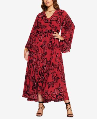 City Chic Trendy Plus Size Cherry Bloom Maxi Dress - Macy's
