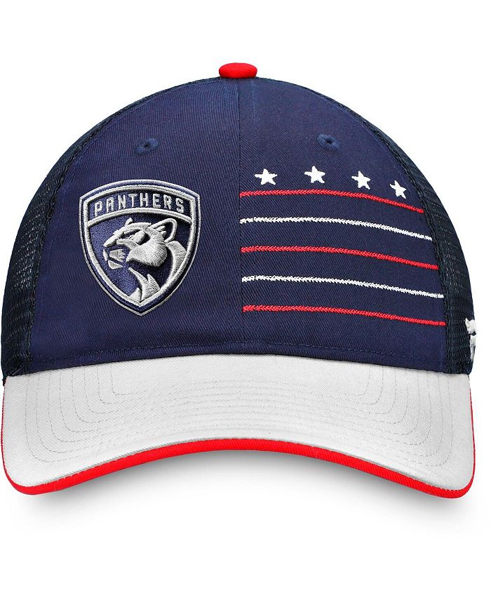 Fanatics Men's Navy and White Florida Panthers Waving Flag Trucker ...