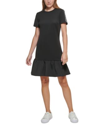 Karl Lagerfeld Paris Logo-Tape-Trim Sheath Dress - Macy's