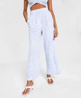Bar III Petite Printed Wide-Leg Pants, Created for Macy's - Macy's