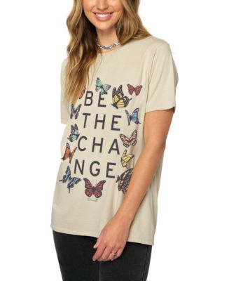 O'Neill Juniors' Be The Change Cotton Graphic-Print T-Shirt - Macy's