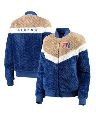 Women's Royal, Cream Philadelphia 76ers Riot Squad Sherpa Full-Snap ...