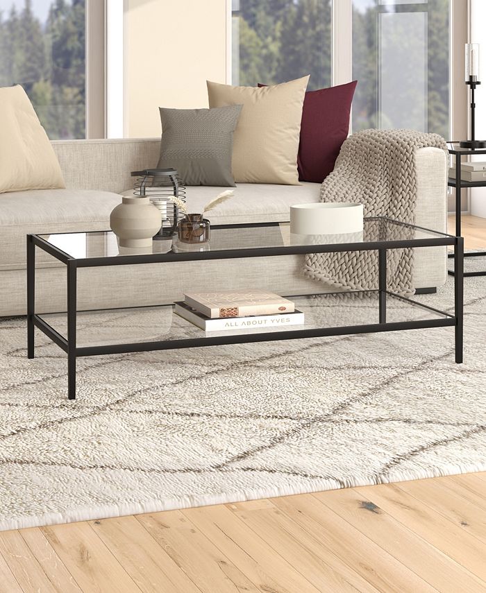 Hudson & Canal Hera 54" Coffee Table with Shelf - Macy's