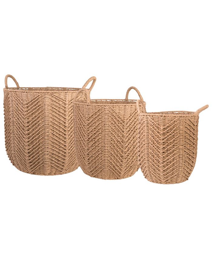 Home Essentials Hazel Round Medium Basket - Macy's
