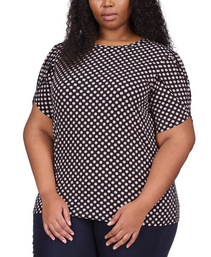 Michael Kors Plus Size Dot Print Top Macys